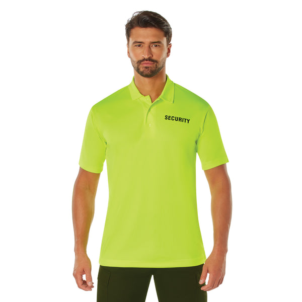 MilSpec Moisture Wicking Security Polo Shirt Safety Green with Black L ...
