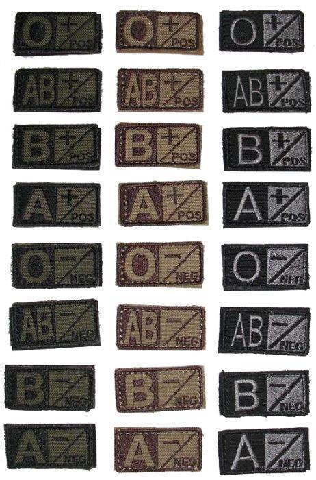 Condor Blood Type Patches - Tactical Gear
