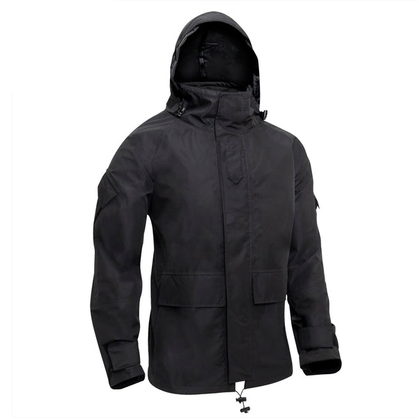 MilSpec Tactical Hard Shell Waterproof Jacket - Black - Tactical Gear