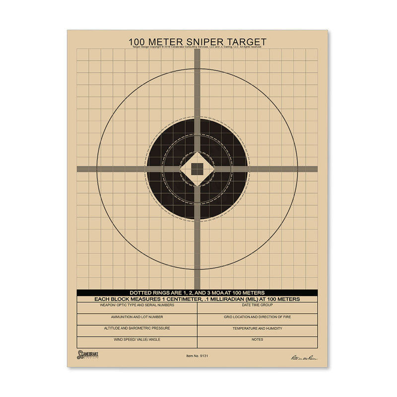 Rite in the Rain All-Weather 100M True MIL Grid Sniper Target Universa ...