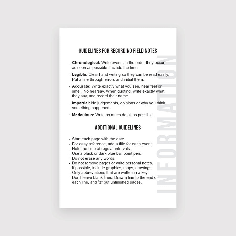 Tactical Gear Law Enforcement Security Notebook