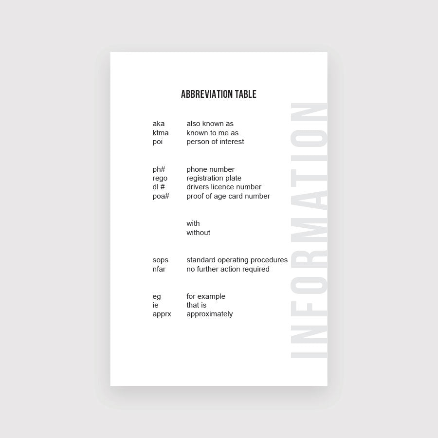 Tactical Gear Law Enforcement Security Notebook